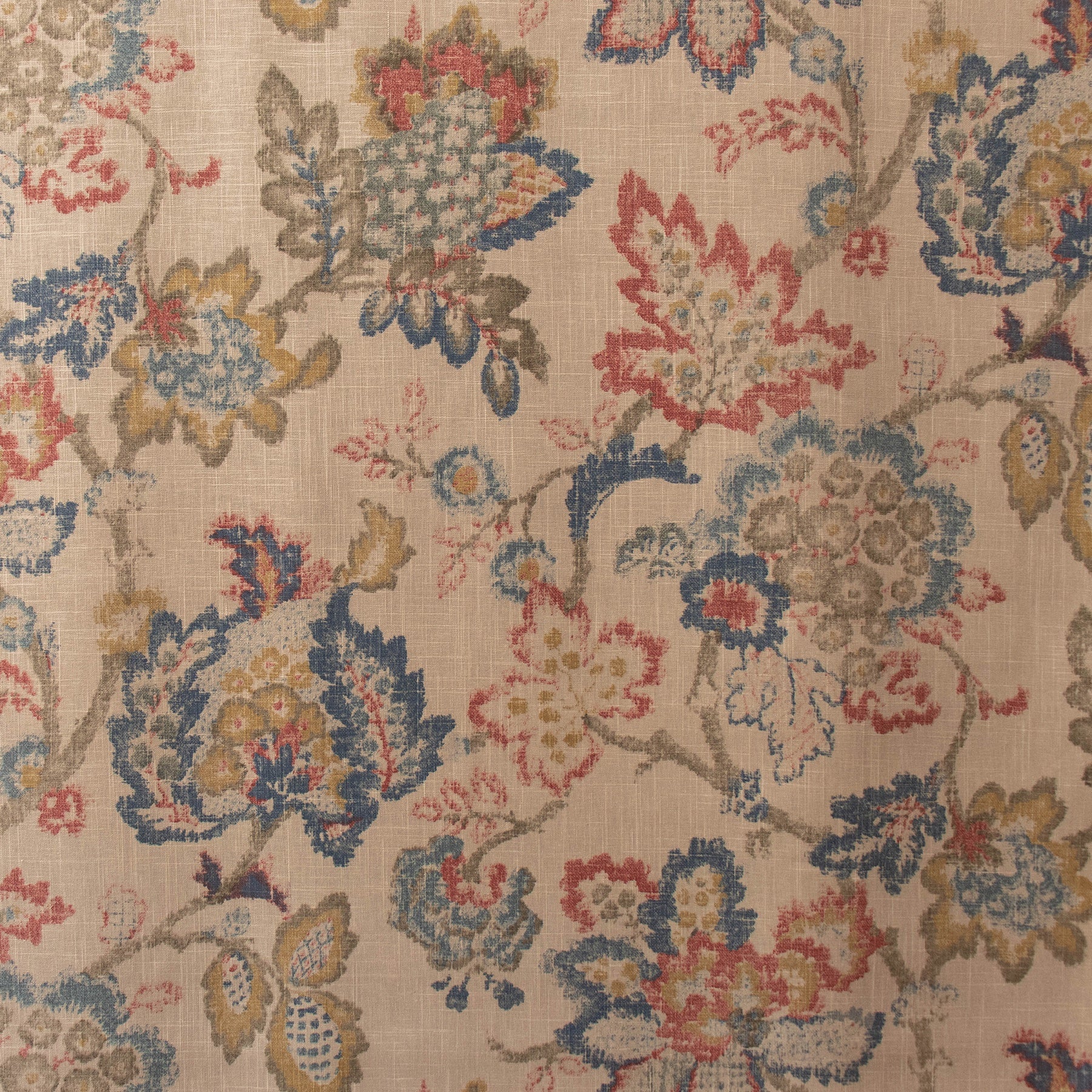 Berry Stain Bloom Linen Rayon Fabric