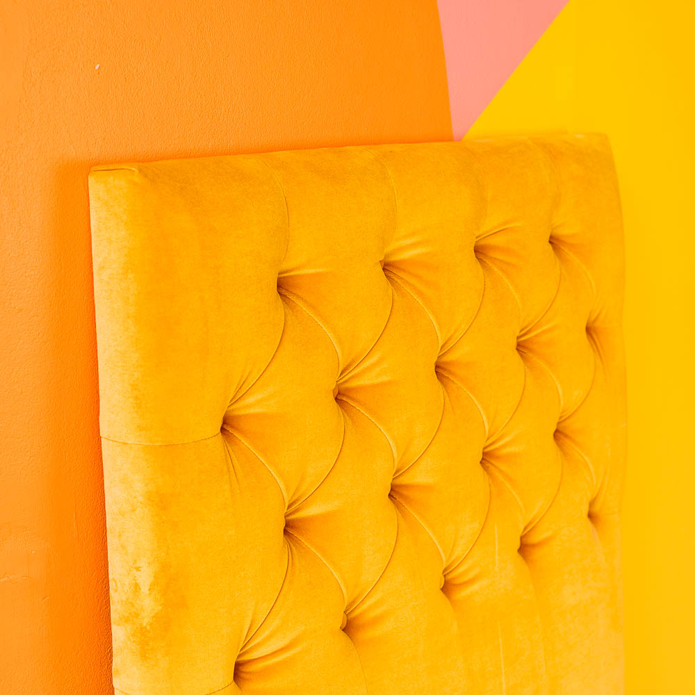 Studio Velvet Butternut Single Deep Buttoned Headboard