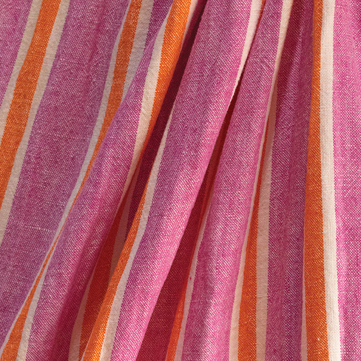 Buy Tutti Studio Fizzy Stripe Pink Linen Fabric Online at Marthas